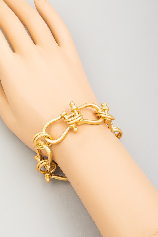 Stina Golden Metallic Ladder Chain Bracelet – Chic Couture Online